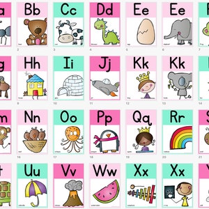 Cute Alphabet Posters | Calming Modern Classroom Decor | Animal ...