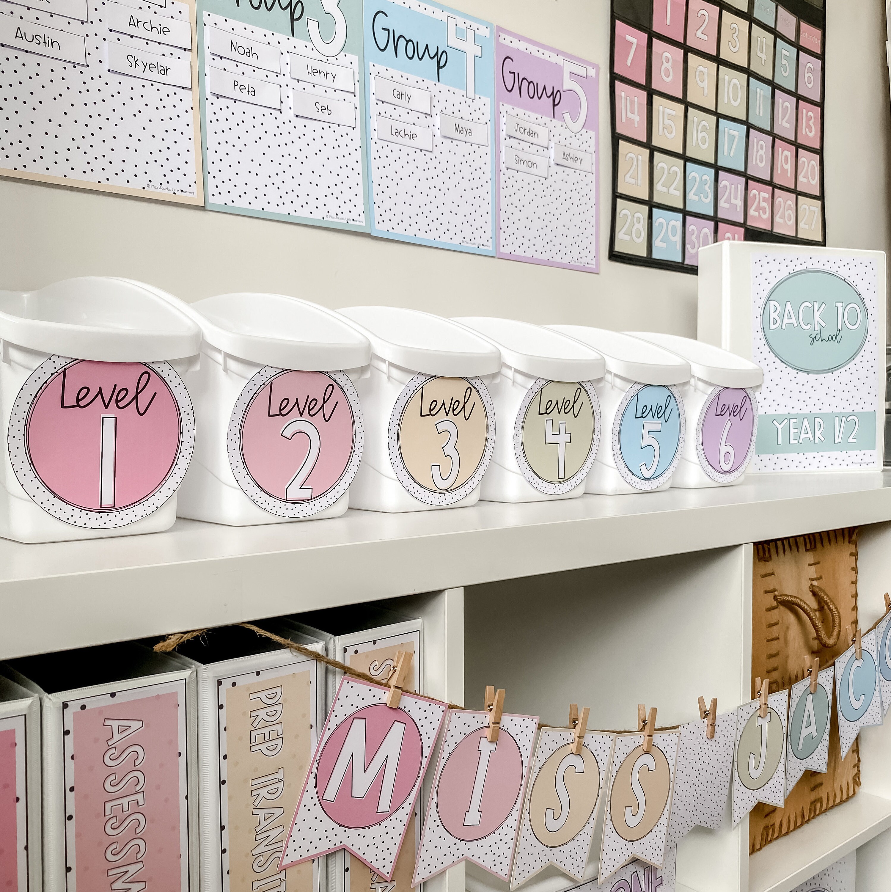 Bulletin Board Bunting SPOTTY PASTELS Classroom Decor - Etsy