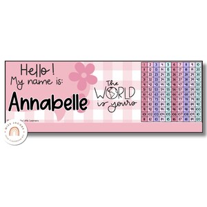 Student Name Tags & Goals Desk Plates | Daisy Gingham Pastels Classroom ...