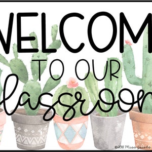 CACTUS Welcome Signs | Cactus Classroom Decor - Etsy