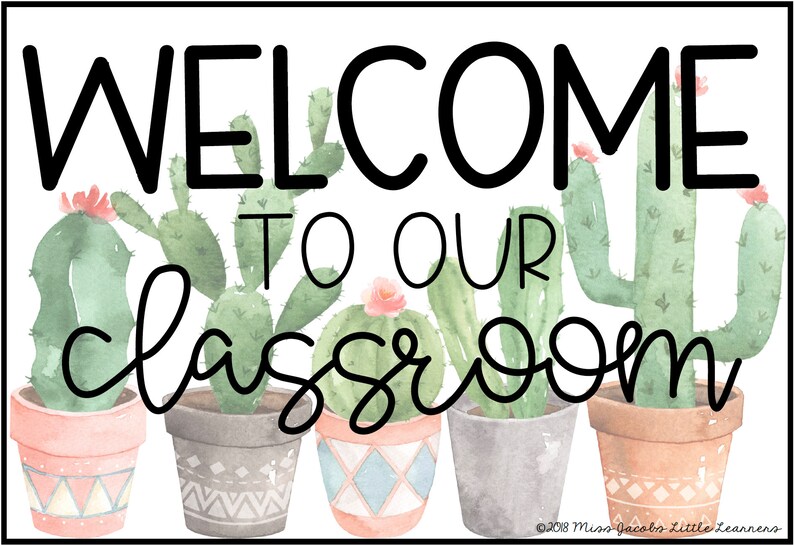 CACTUS Welcome Signs Cactus Classroom Decor | Etsy