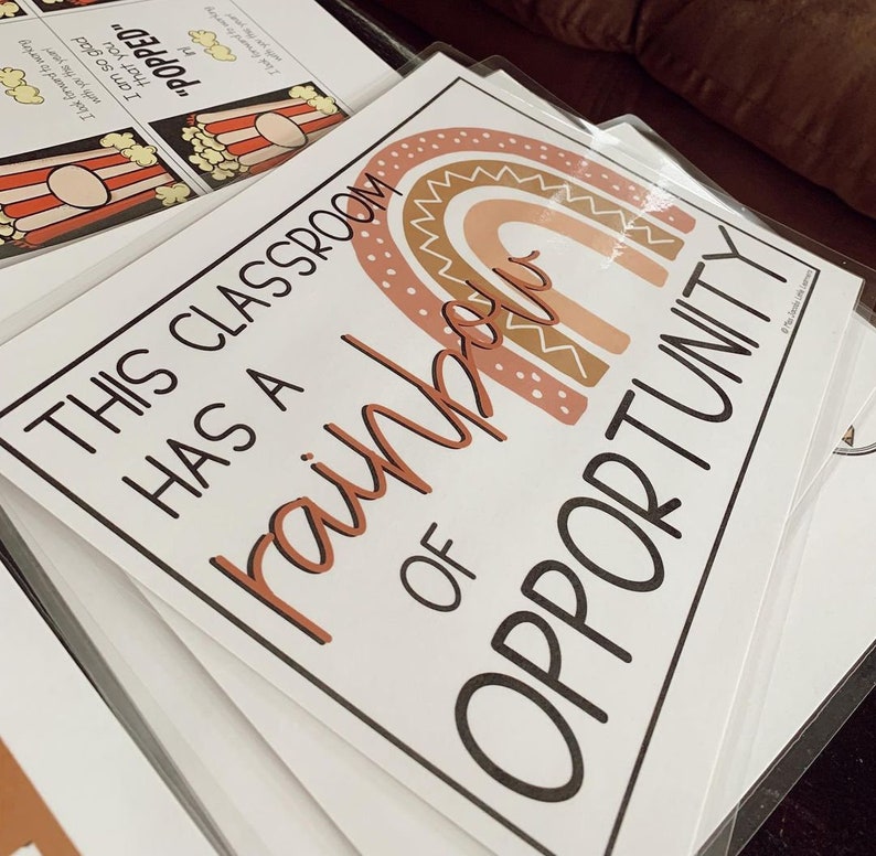 BOHO RAINBOW Classroom Door Display Editable Neutral - Etsy