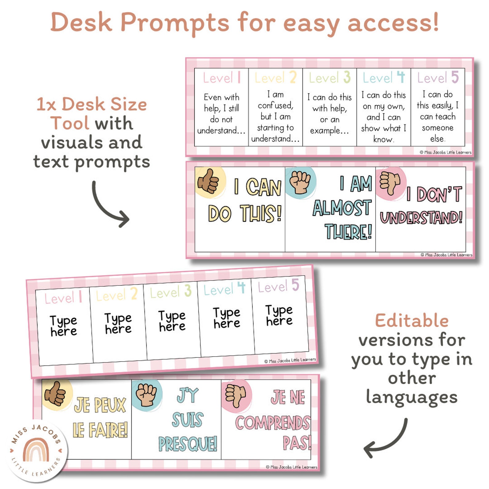 Levels of Understanding Posters With Visuals | Daisy Gingham Pastels ...