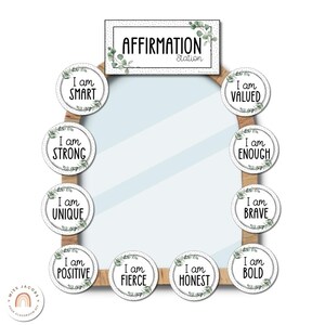 Affirmation Station Printable, Modern Botanical Classroom Decor, Leafy ...