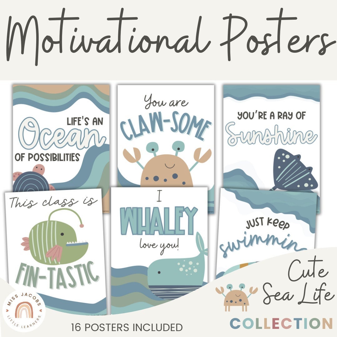Motivational Classroom Posters | Growth Mindset Bulletin Board | Cute ...