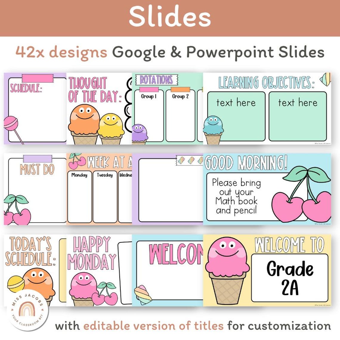 Pastel Ice Cream Classroom Decor Bundle, Editable Teacher Essentials ...