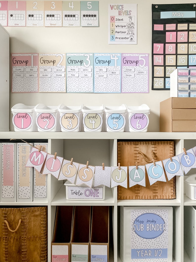 Bulletin Board Bunting SPOTTY PASTELS Classroom Decor - Etsy