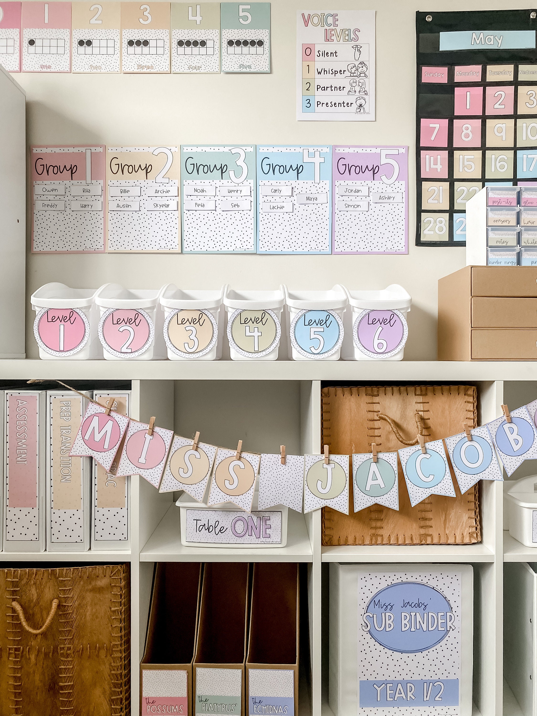 Bulletin Board Bunting SPOTTY PASTELS Classroom Decor - Etsy