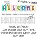 RAINBOW BRIGHTS Bunting Letters & Welcome Banner Editable - Etsy