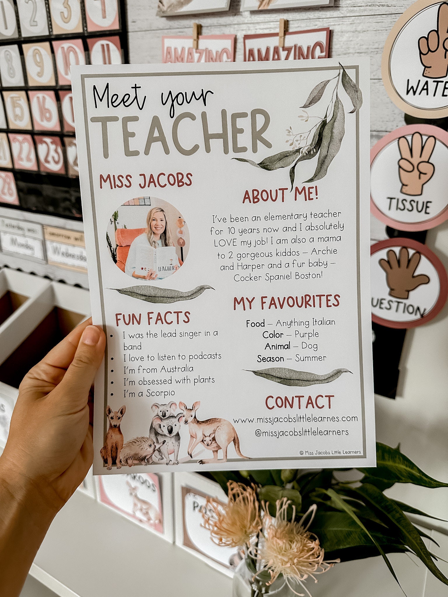 Meet the Teacher Templates Editable AUSTRALIANA Decor - Etsy Australia