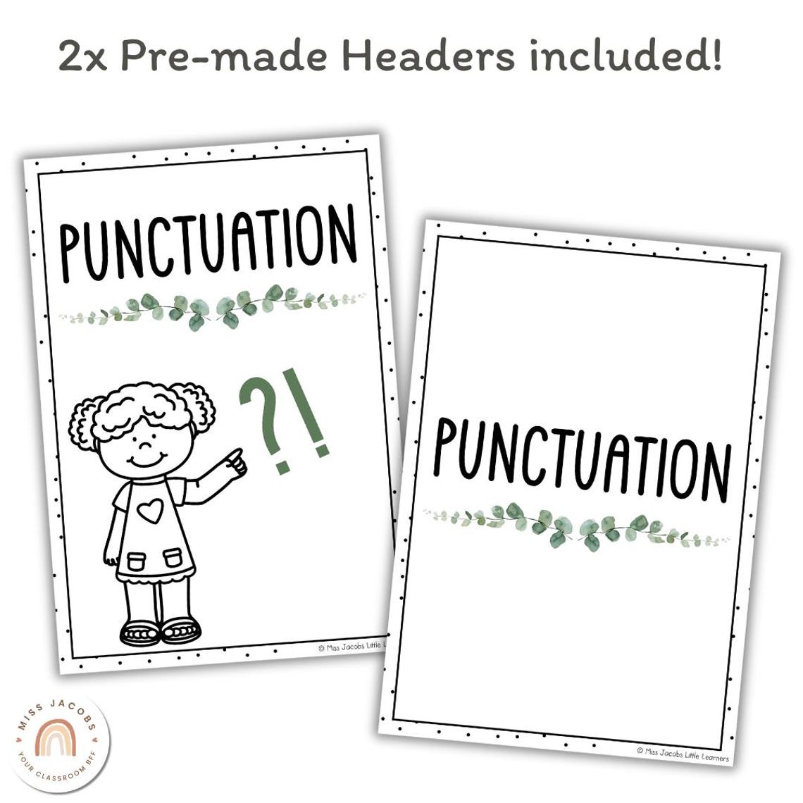Punctuation Posters, Modern Botanical Theme, Printable ELA Anchor ...