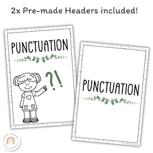 Punctuation Posters, Modern Botanical Theme, Printable ELA Anchor ...