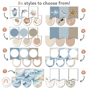 Bunting and Display Banners | Modern Ocean Classroom Decor | Editable ...