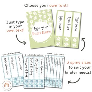 Binder Covers and Spines | Daisy Gingham Pastels Classroom Decor ...