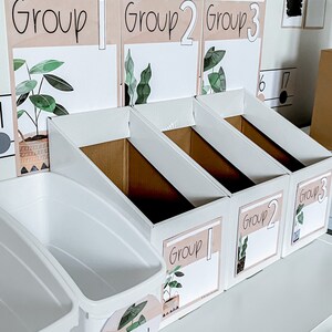 Reading Group Organizers & Labels | Modern Boho Plants Rustic Decor ...