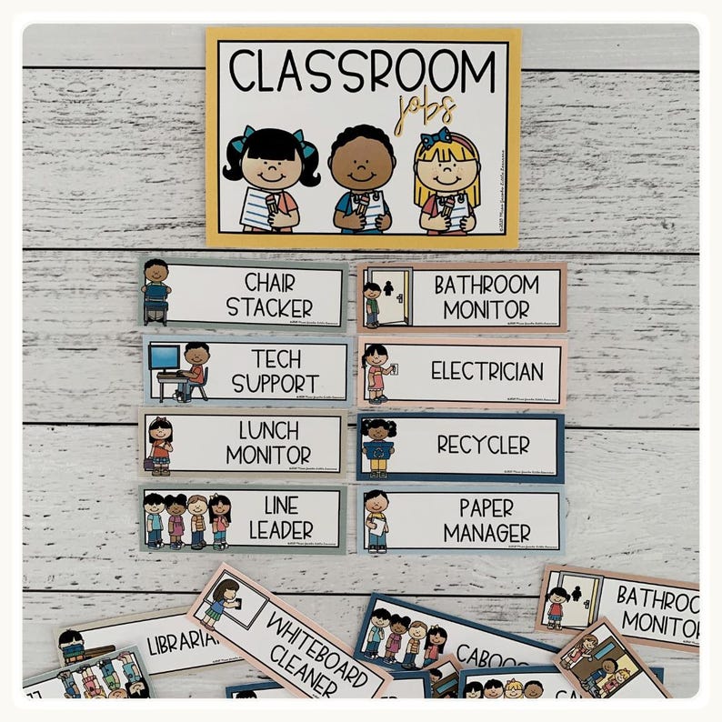 BOHO RAINBOW Classroom Jobs Display | Editable | Neutral Rainbow ...