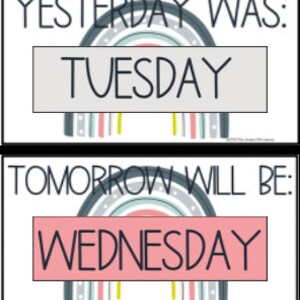 MODERN RAINBOW Classroom Calendar and Weather Display | Editable | Calm ...