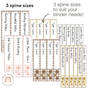Binder Covers and Spines Daisy Gingham Neutrals Classroom Decor ...