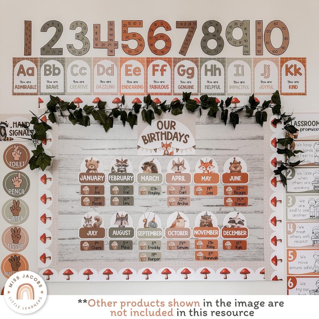 Woodland Birthday Display Printable, Editable Nature Theme Classroom ...