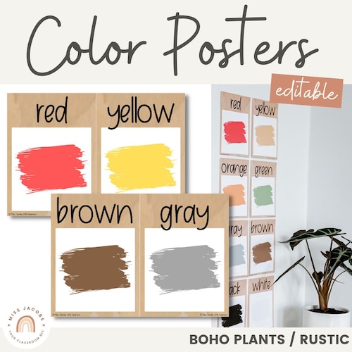 Modern Boho Rustic 2D & 3D Shape Posters Neutral Classroom - Etsy