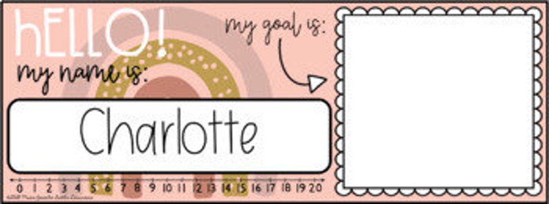 BOHO RAINBOW Goals Desk Mat Editable Neutral Rainbow - Etsy