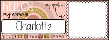 BOHO RAINBOW Goals Desk Mat Editable Neutral Rainbow - Etsy