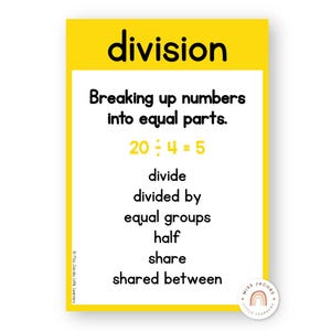 Math Operations Posters | RAINBOW BRIGHTS Classroom Decor - Etsy