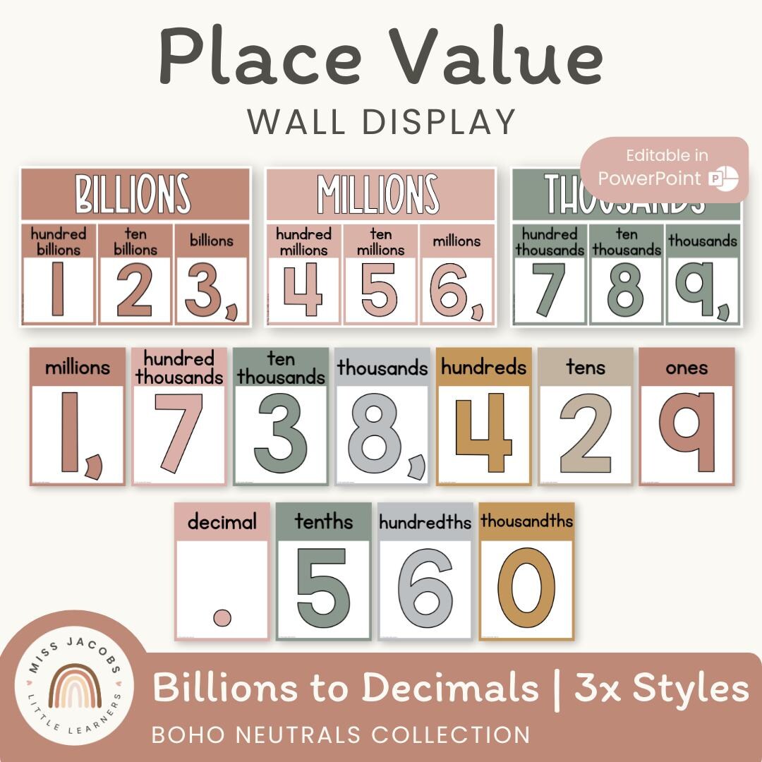 NEUTRAL Place Value Display | NEUTRAL BOHO Color Palette | Neutral ...