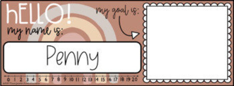 BOHO RAINBOW Goals Desk Mat Editable Neutral Rainbow - Etsy