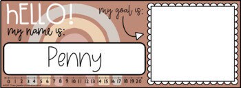 BOHO RAINBOW Goals Desk Mat | Editable | Neutral Rainbow Classroom ...