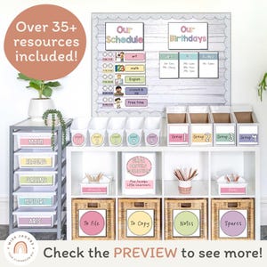 PASTELS Classroom Decor Bundle | Muted Rainbow Decor | Editable - Etsy