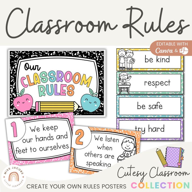 Classroom Expectations in Pastel - Etsy
