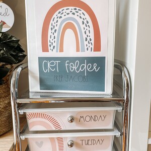 EARTHY RAINBOW 10 Drawer Cart Labels | Editable | Desert Neutral ...