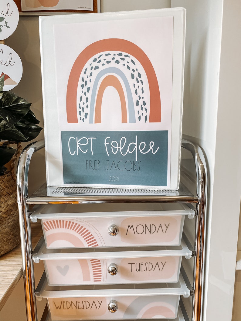 EARTHY RAINBOW 10 Drawer Cart Labels Editable Desert - Etsy