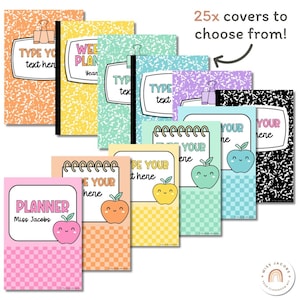 Cutesy Binder Covers and Spines, Colorful Binder Spines Templates ...