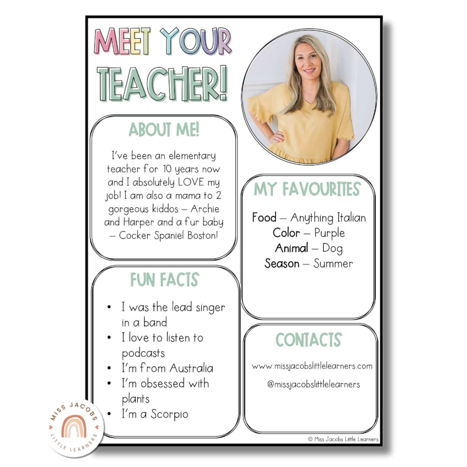 Meet the Teacher Templates | Simple Pastels | Editable - Etsy