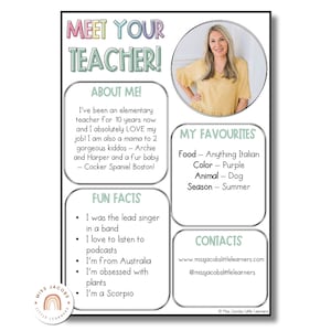 Meet the Teacher Templates | Simple Pastels | Editable - Etsy