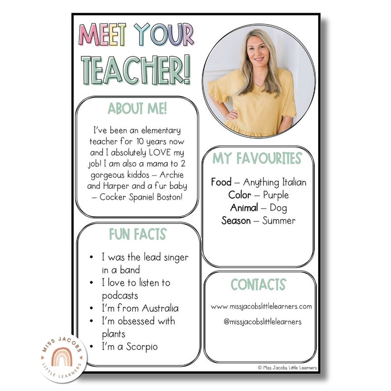 Meet the Teacher Templates | Simple Pastels | Editable - Etsy