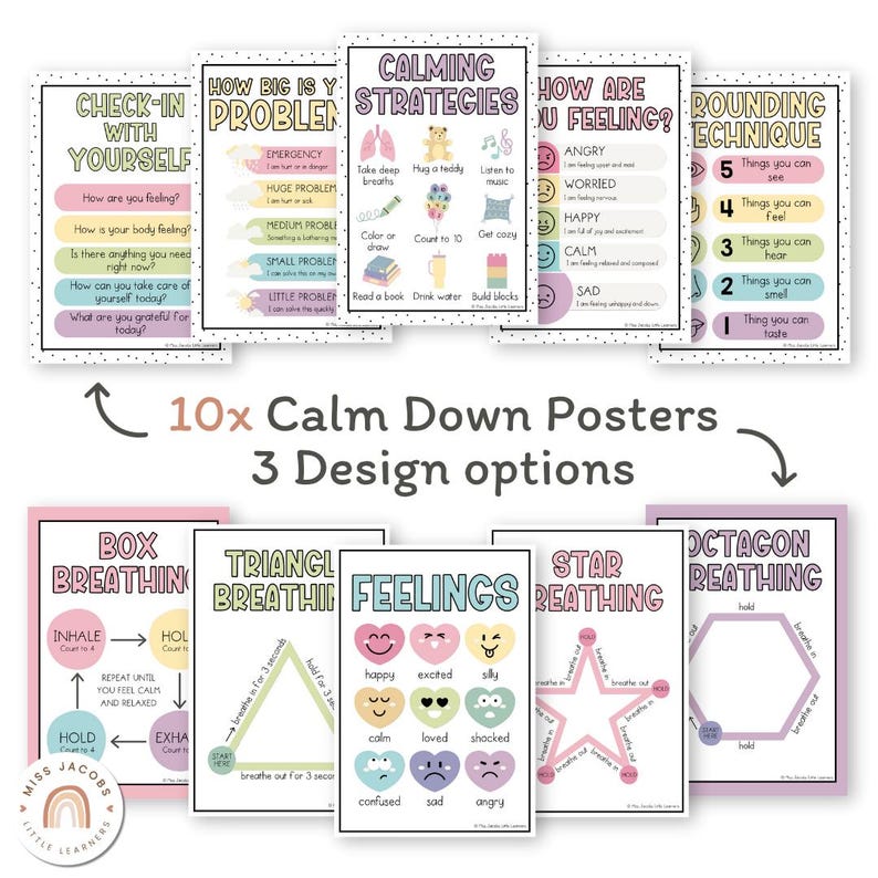 Pastel Calm Down Corner Kit, Printable Emotional Support Activities ...