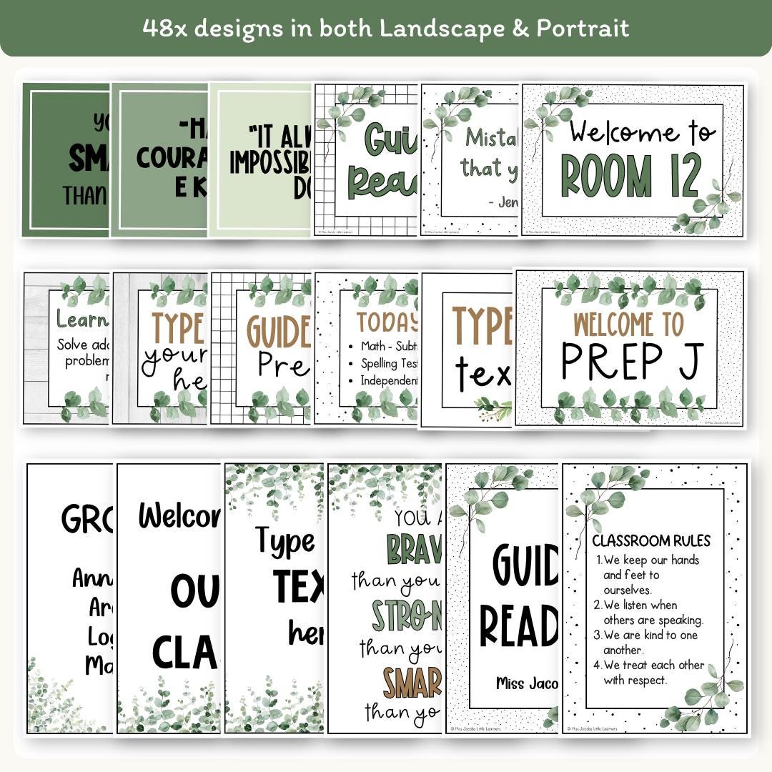 Editable Classroom Posters, Custom Farmhouse Signs & Label Templates ...