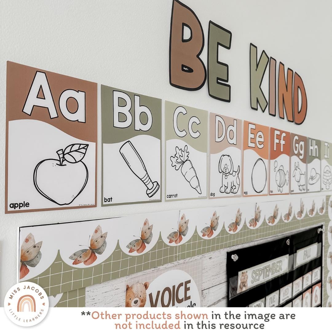 Woodland Alphabet Posters Bundle, ASL Auslan Sign Language Neutral ABC ...