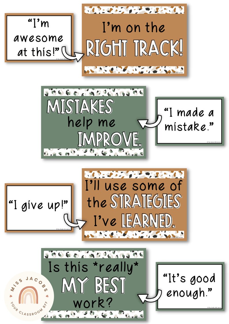 Modern Jungle Growth Mindset Display Neutral Animal Print - Etsy