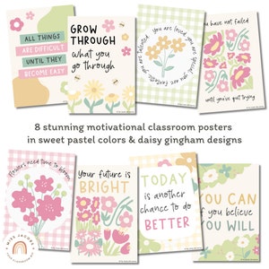 Motivational Classroom Posters Growth Mindset Bulletin Board Daisy ...