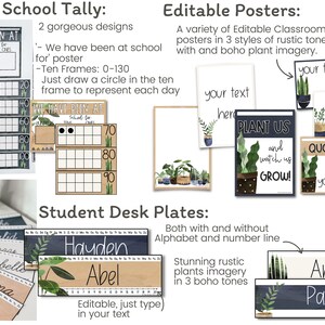 Boho Plants Classroom Decor Bundle Rustic Modern Boho Decor - Etsy