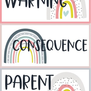 MODERN RAINBOW Behavior Chart | Editable | Calm Colors Classroom Decor ...