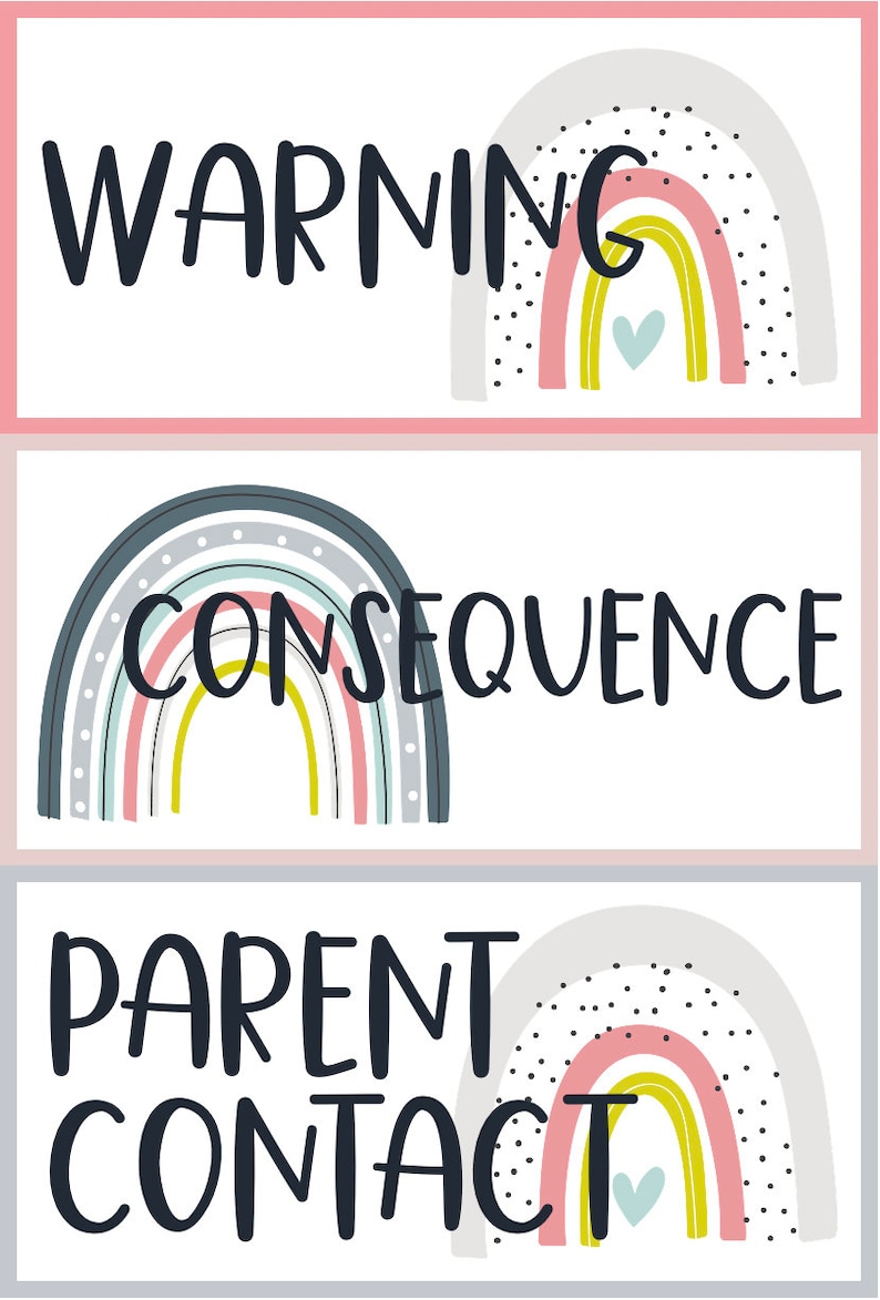 MODERN RAINBOW Behavior Chart Editable Calm Colors | Etsy