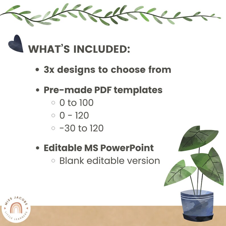 Classroom Number Line Display With Negatives | Modern Boho Rustic Tones ...