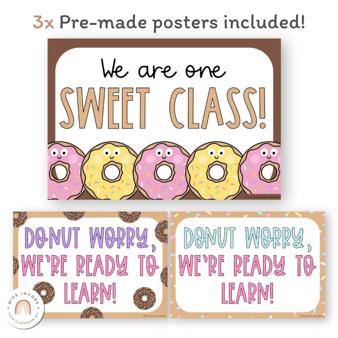 Editable Donut Door Display for Classroom, Cute Welcome Door Signs ...