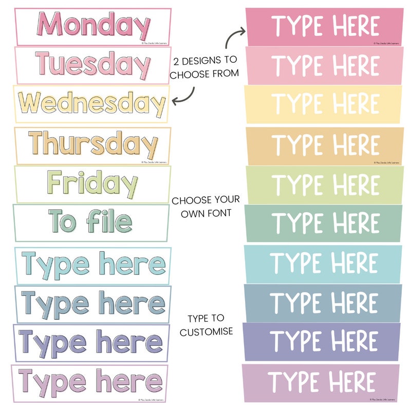 Teacher Trolley Labels 10 Drawer Cart Labels PASTELS - Etsy