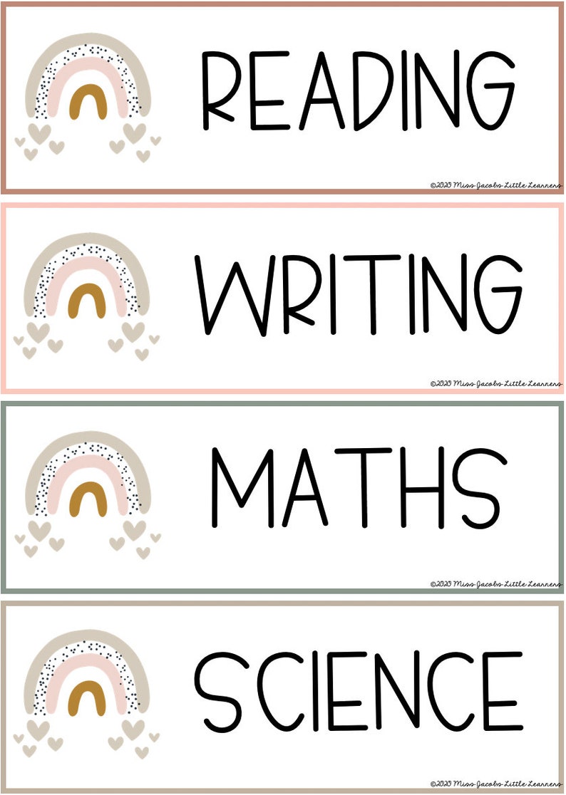 BOHO RAINBOW Visual Timetable Neutral Rainbow Classroom - Etsy
